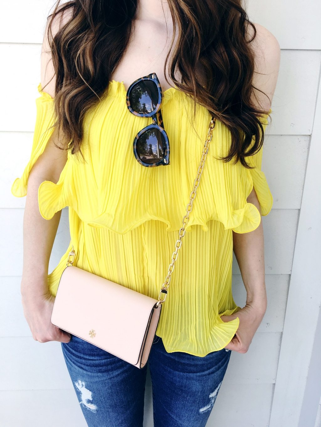 Yellow Off the Shoulder Top - Veronika's Blushing