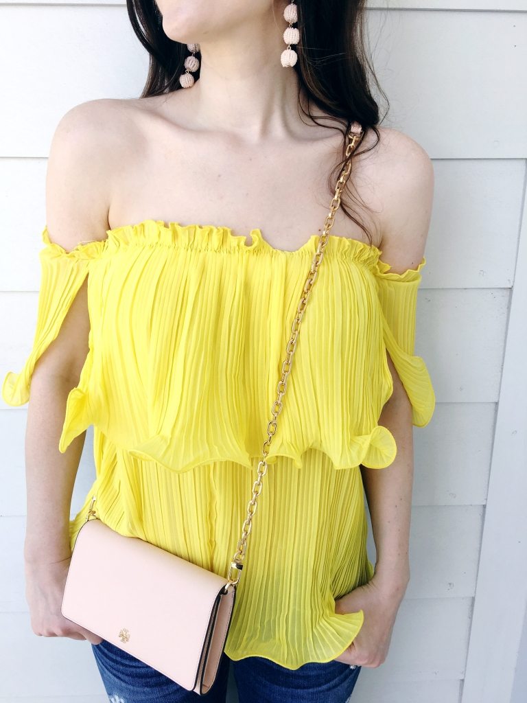 Yellow Off the Shoulder Top - Veronika's Blushing