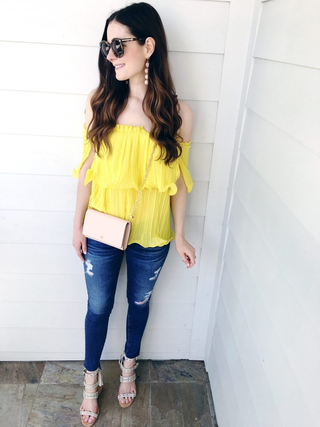 Yellow Off the Shoulder Top - Veronika's Blushing